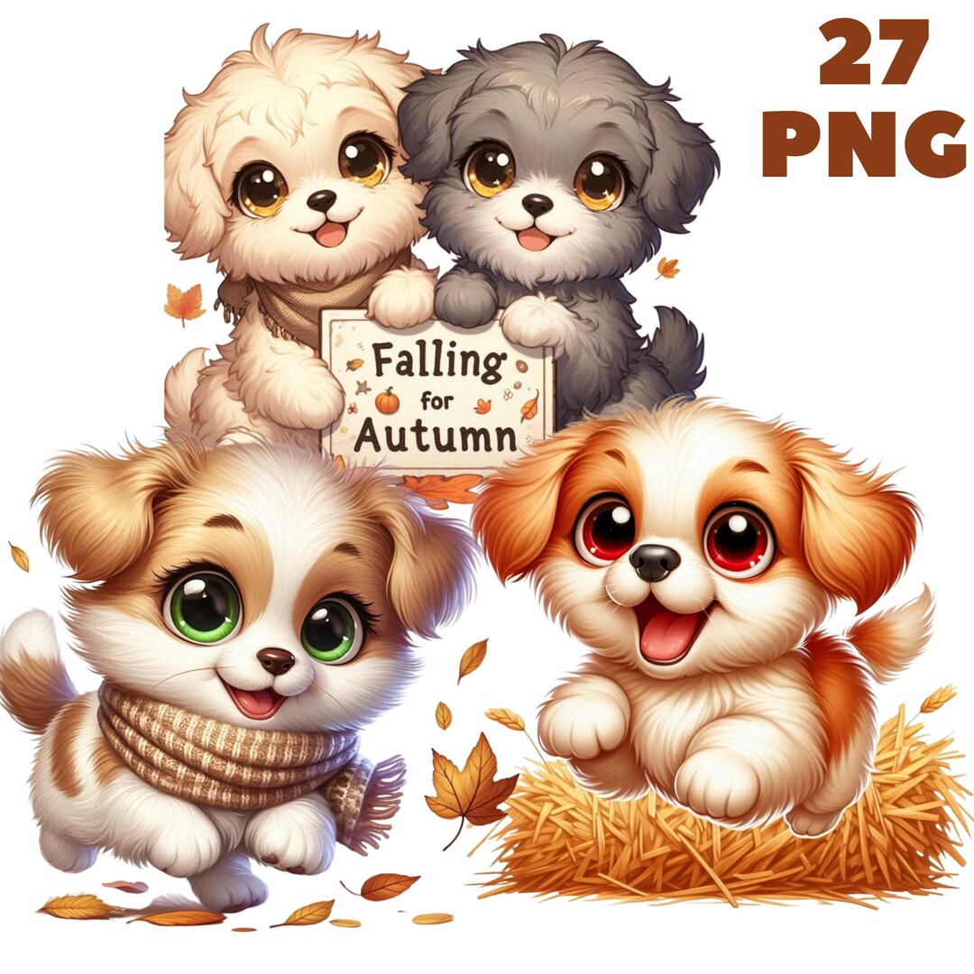 27 PNG Autumn Dog Clipart , Cute Animals, Autumn Clipart, Animals ...