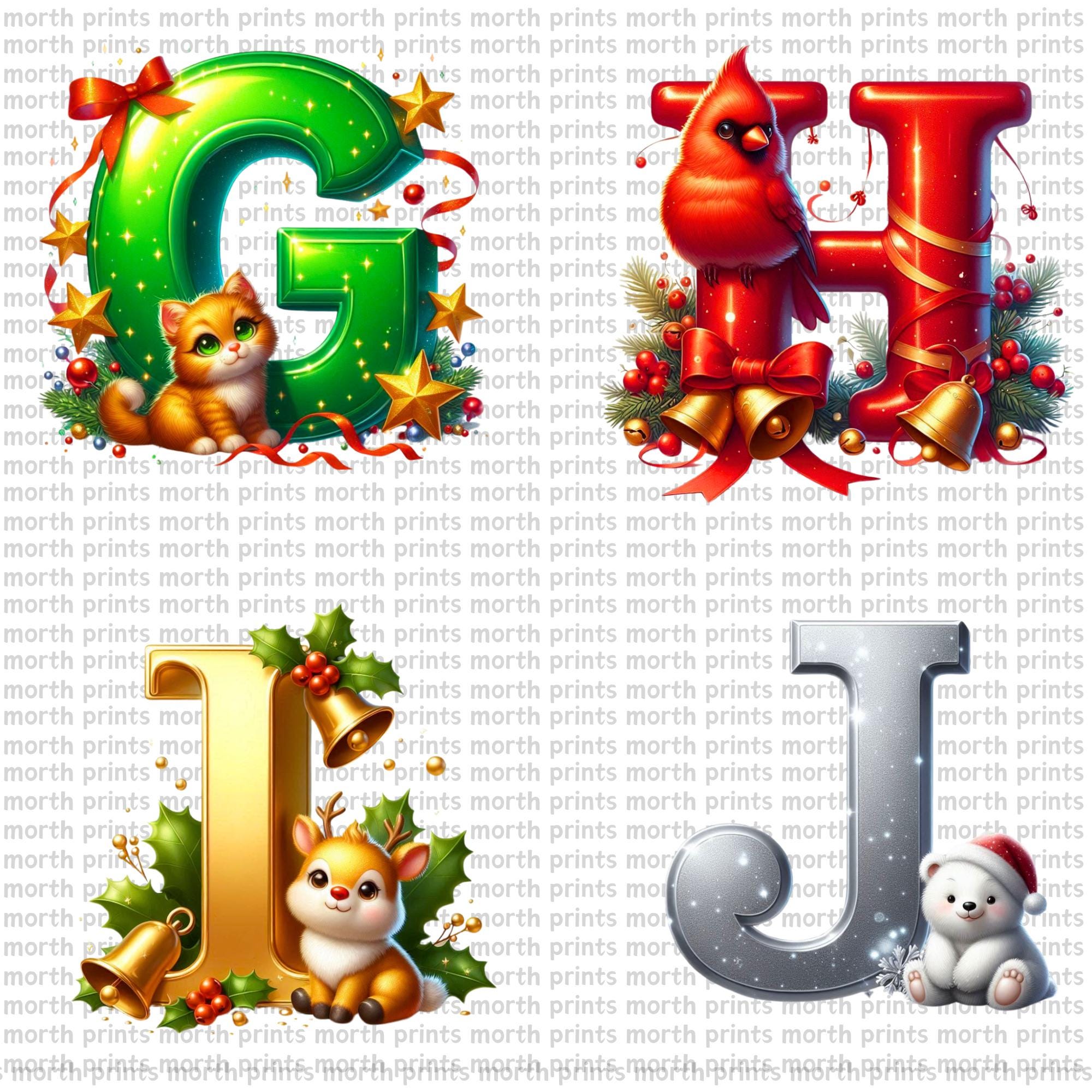 Christmas Alphabet Clipart PNG, Snowman Letters A–Z & Symbols, 39 PNG ...