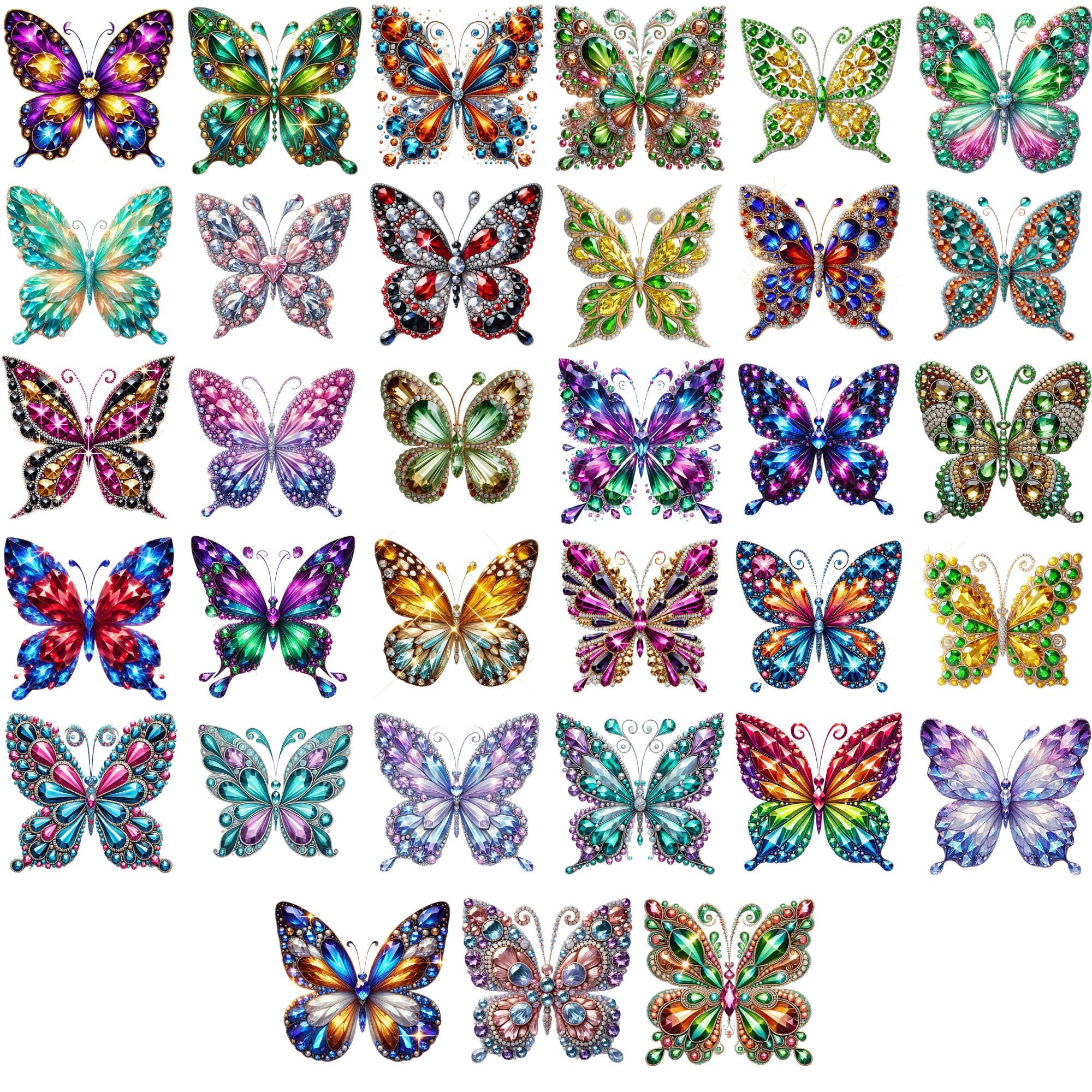 Diamond Butterfly Clipart PNG, Glitter Butterflies & Sparkly Insect ...