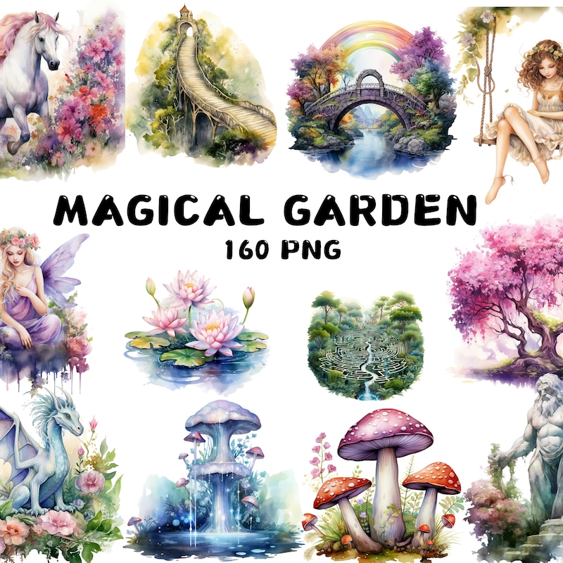 Fairy Garden Clipart - Etsy