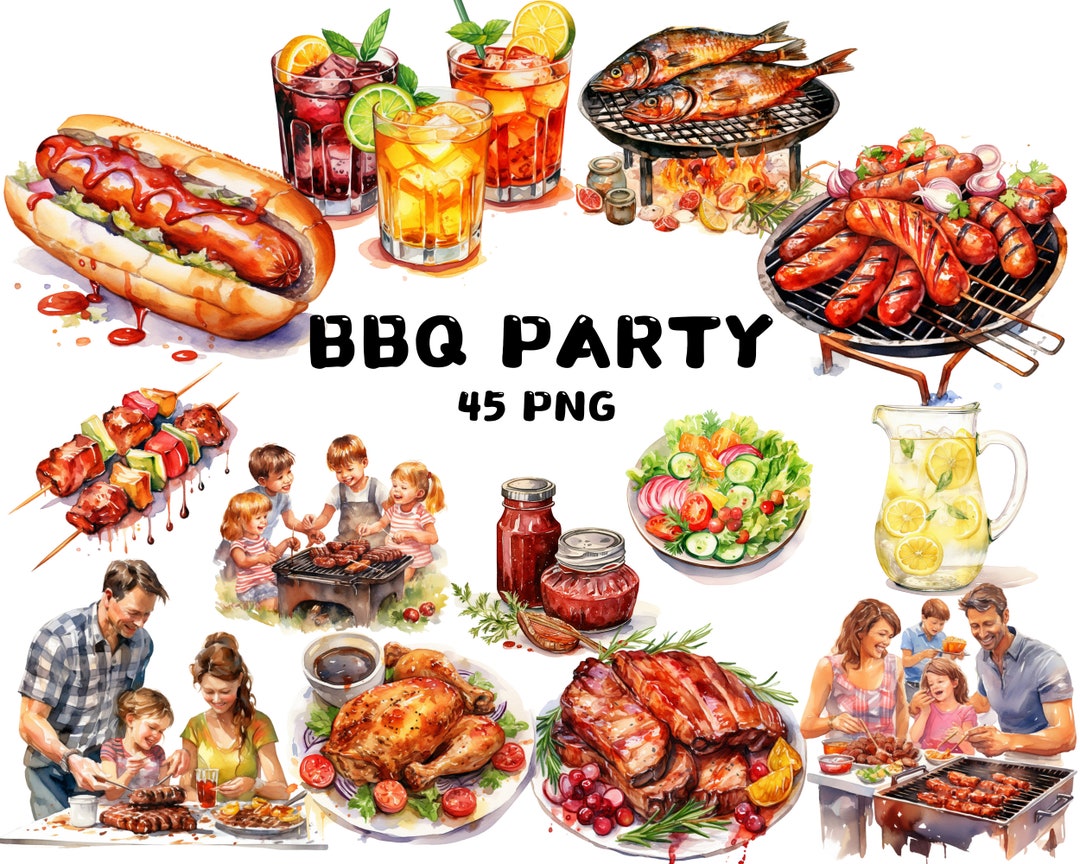 45 Watercolor Bbq , Backyard BBQ Grill, American Culture, Barbecue, Hot ...