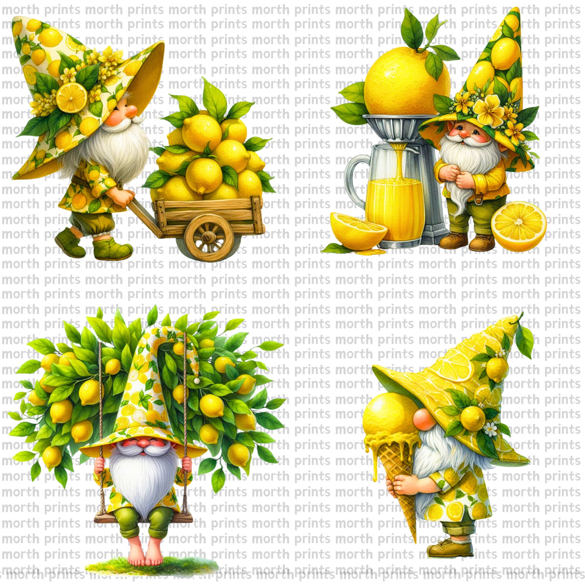 23 PNG Lemon Gnome Clipart ,cute Gnome,lemon Clipart, Spring Clipart ...