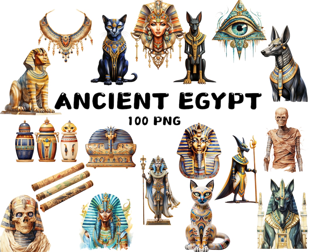 Watercolor Ancient Egypt Clipart PNG, Pharaohs, Pyramids & Sphinx ...