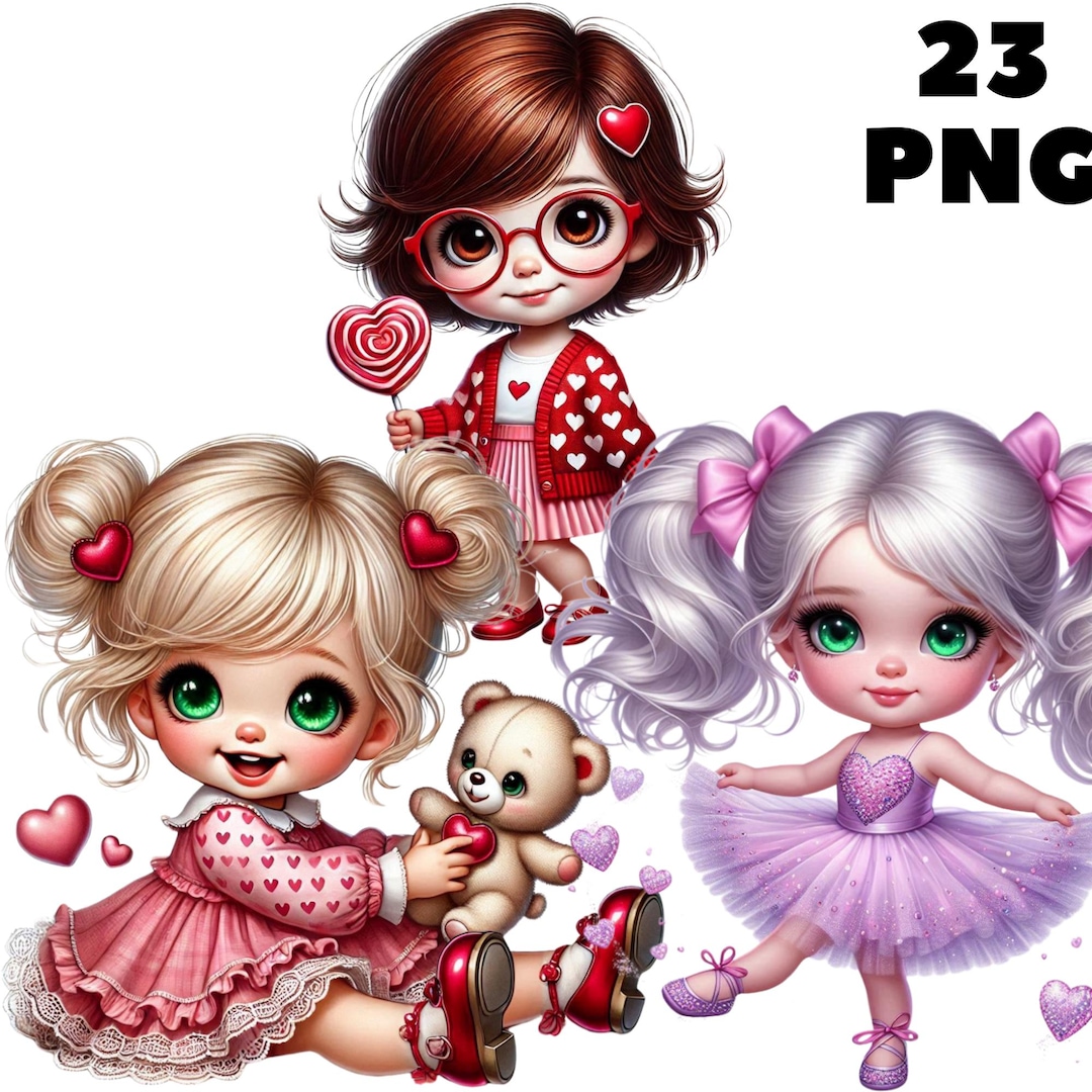 23 PNG Valentines Day Girls Clipart , Cute Girl, Valentines Clipart ...
