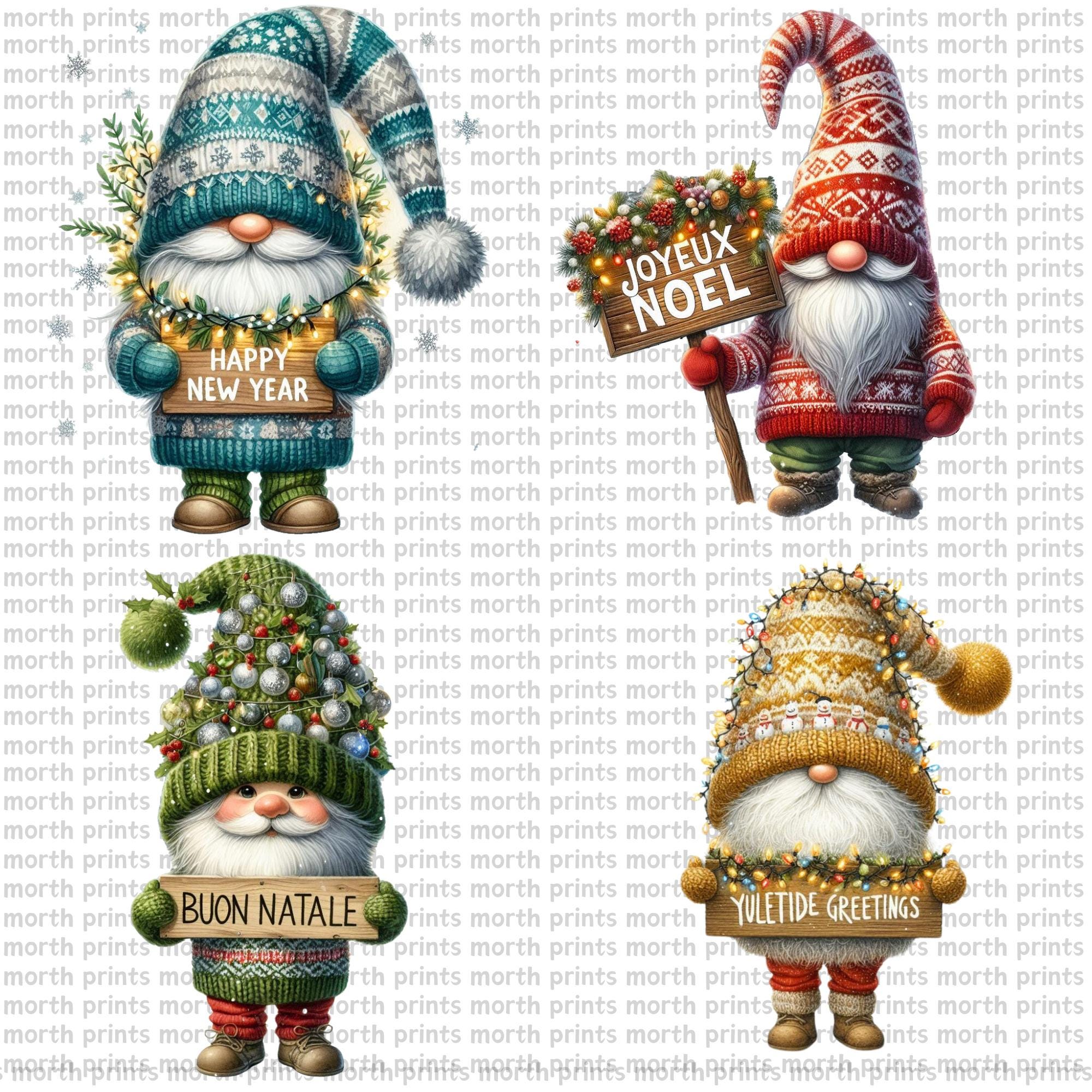 Christmas Gnome Clipart PNG, Cute Scandinavian Gonk Gnomes, 33 PNG, 300 ...
