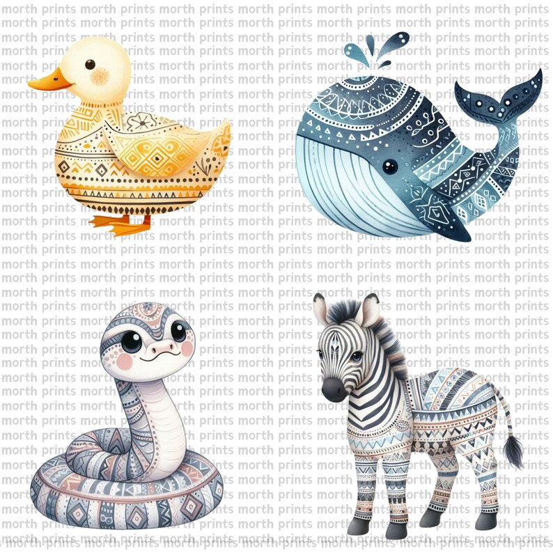 50 PNG Boho Animals Clipart Cute Animals, Safari Animals, Woodland ...