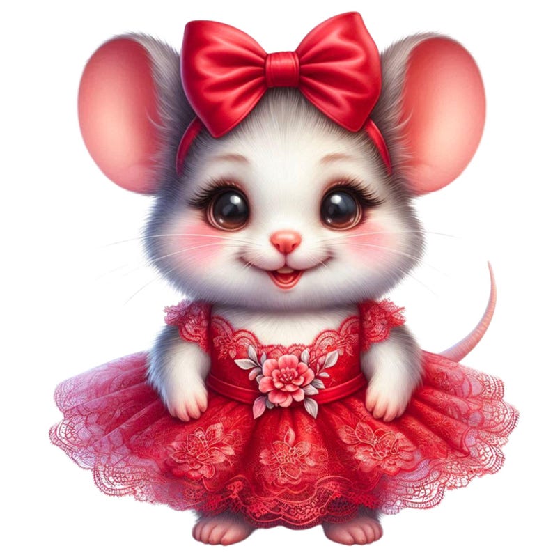 Ballerina Mouse Clipart PNG, Cute Dancing Mice With Tutus, 25 PNG Files ...
