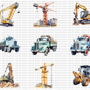 Watercolor Construction Vehicle Clipart PNG, Bulldozer Excavator Dump ...