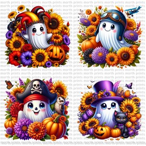 26 PNG Cute Ghosts Clipart , Halloween Clipart Bundle, Cute Ghost ...
