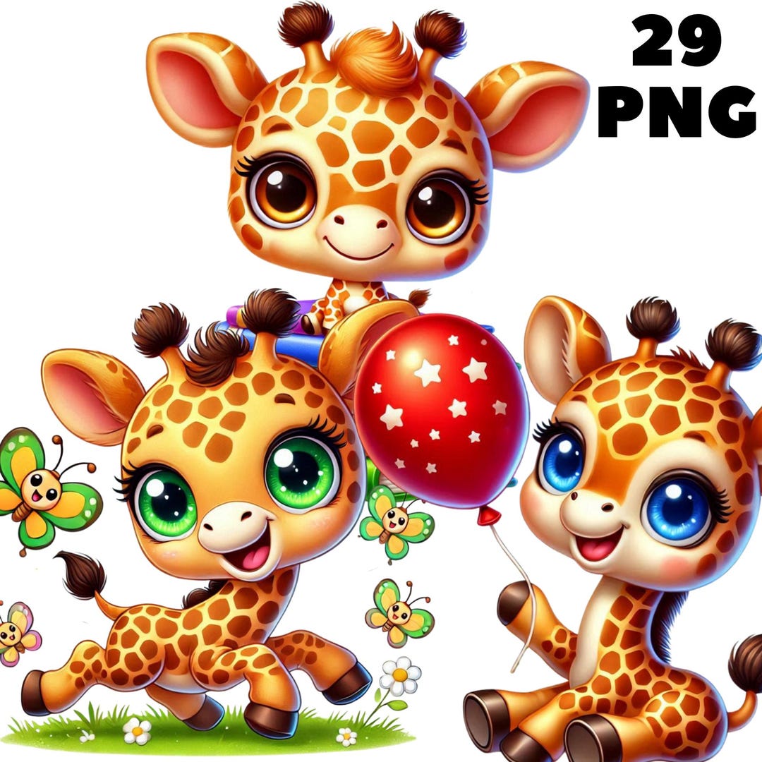 29 PNG Cute Baby Giraffe Clipart , Animals Clipart, Sweet Animals ...