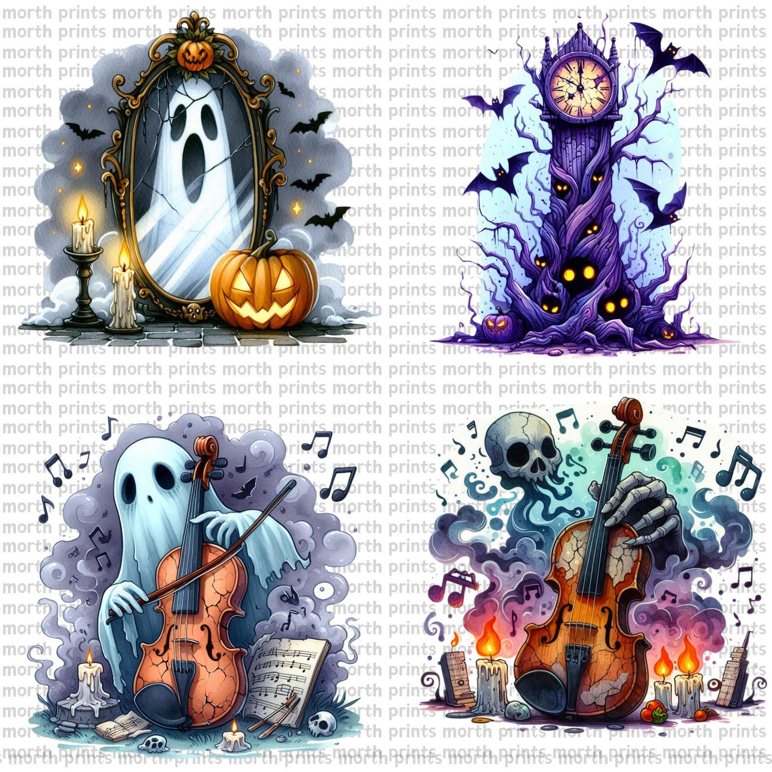 Halloween Clipart PNG, Witch, Vampire & Zombie, Spooky Bundle ...