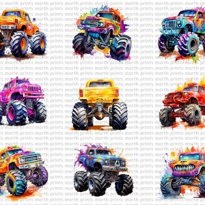 Watercolor Monster Truck Clipart PNG, Off-road 4x4 Trucks, 55 PNG ...