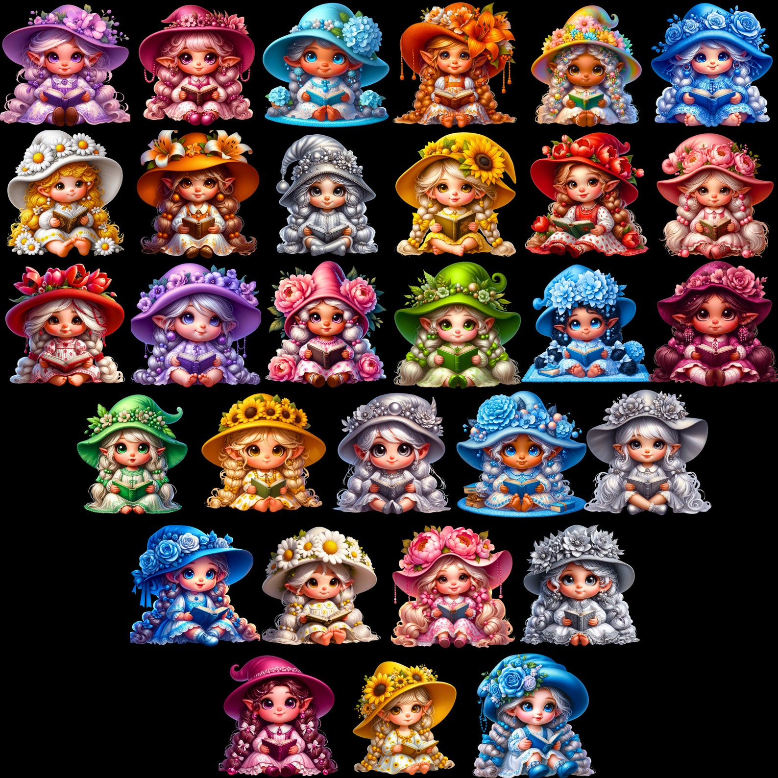 30 PNG Cute Girl Gnomes Clipart Cute Gnome, Happy Gnomes, Gnome Bundle ...
