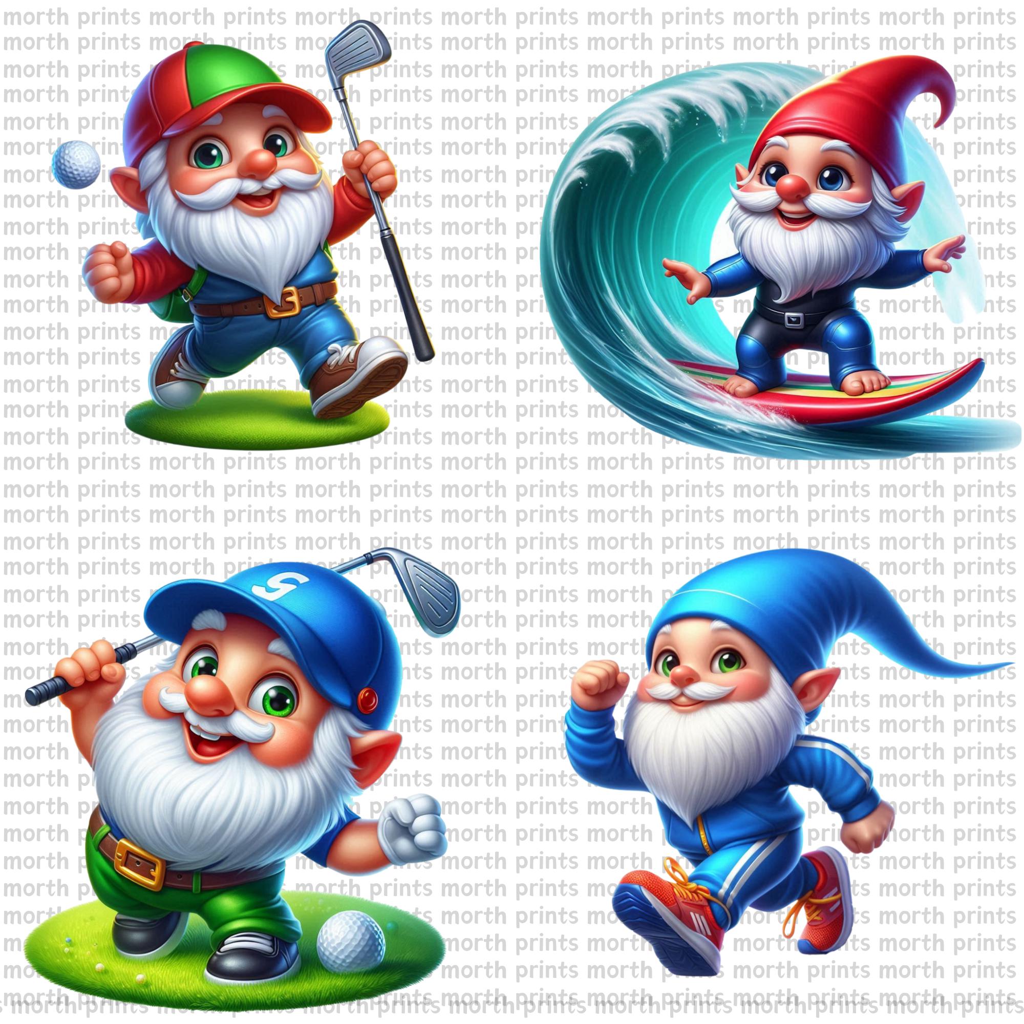 Athlete Gnome Clipart PNG, Workout & Sports Gnomes With Dumbbells, Cute ...