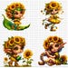 Sunflower Elves Clipart PNG, Cute Flower Elf Fantasy, 27 PNG, Garden ...