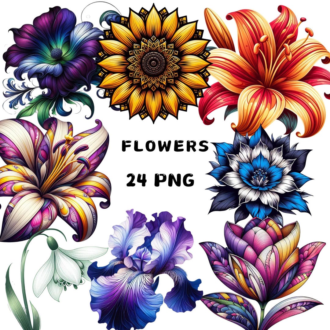 Floral PNG Clipart, Spring Wildflower Illustrations, Bouquets and Stems ...