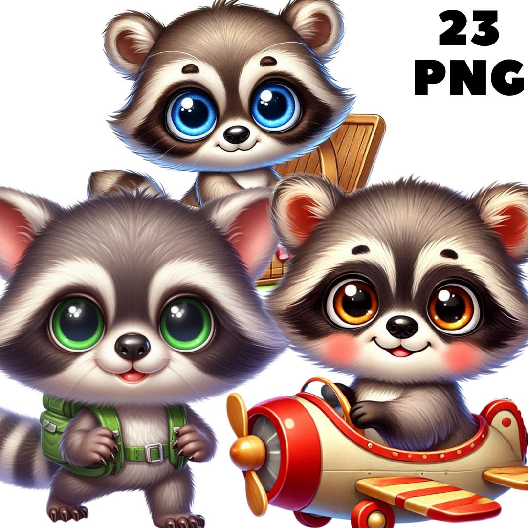 23 PNG Cute Baby Raccoon Clipart , Animals Clipart, Sweet Animals ...