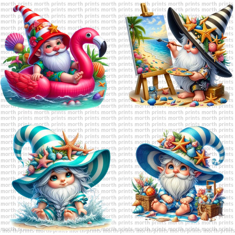 29 PNG Beach Gnomes Clipart Cute Gnome Clipart, Summer Gnome Clipart ...