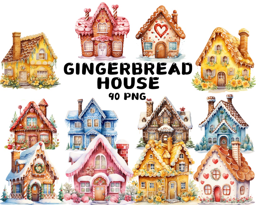 Watercolor Gingerbread House Clipart PNG, Christmas Cookies & Candy ...