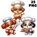 Chef Dog Clipart PNG, Cooking Puppies With Hats, Bowls & Utensils, 25 ...
