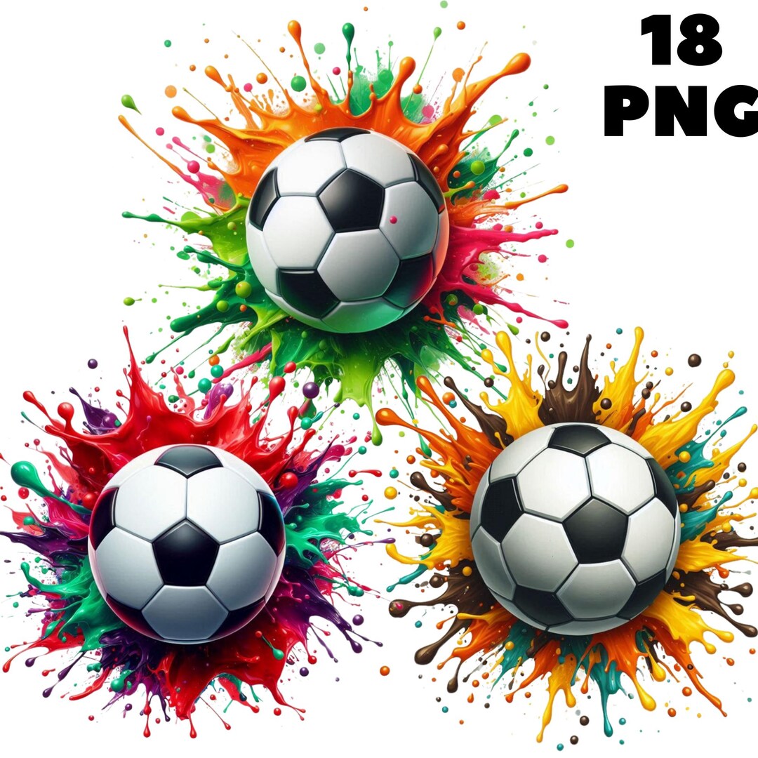 Watercolor Soccer Ball Clipart, Sports PNG Graphics, Football Party ...
