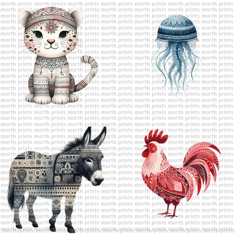 50 PNG Boho Animals Clipart Cute Animals, Safari Animals, Woodland ...