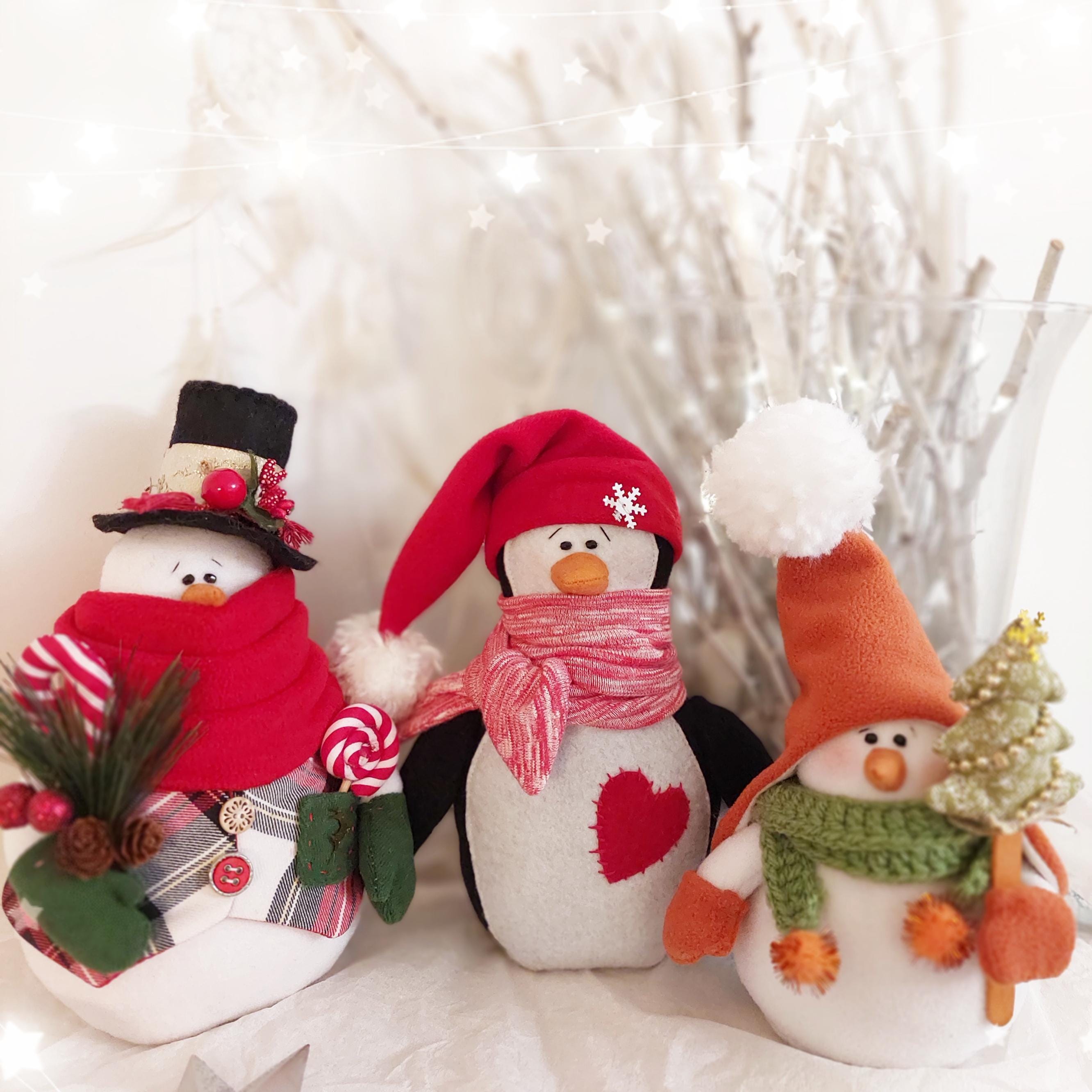 Christmas Snowman Plush Sewing Pattern: DIY New Year Gift (PDF Pattern ...