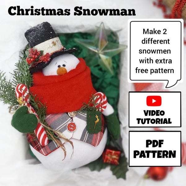 Snowman Sewing Pattern - Etsy