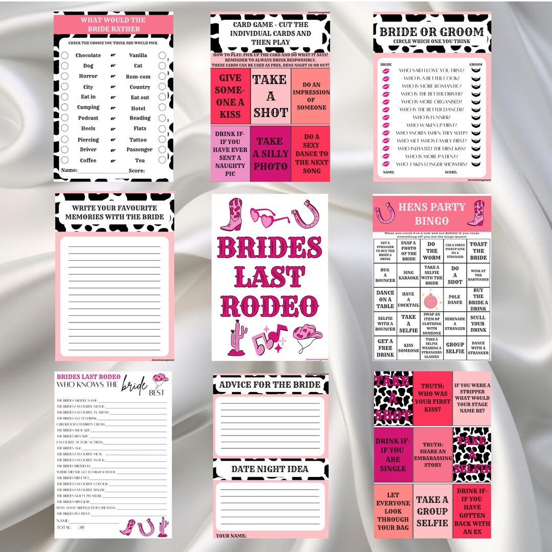 Brides Last Rodeo Themed Bachelorette Party Pack! - Etsy