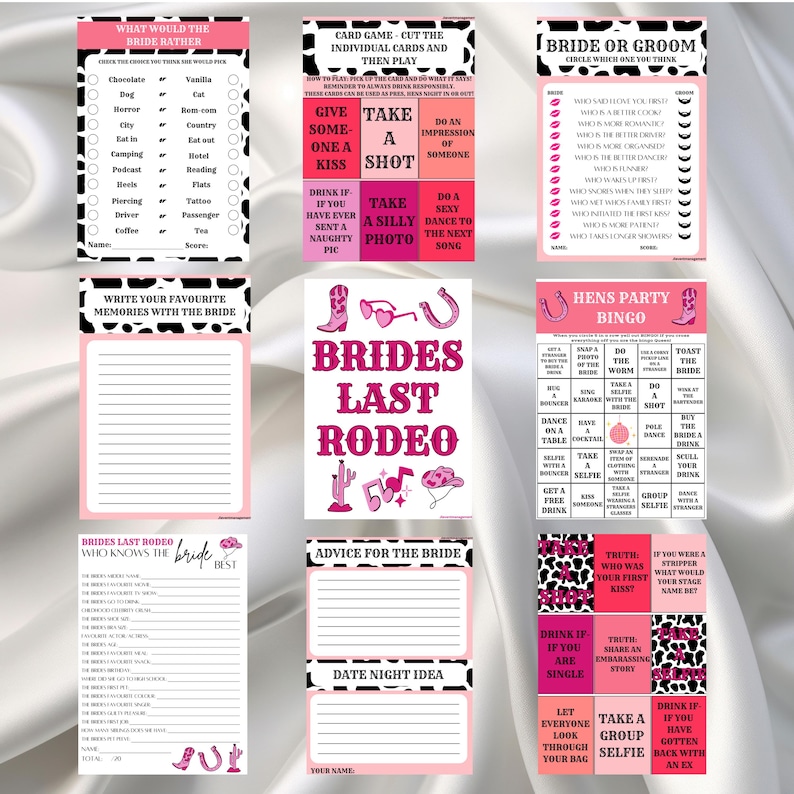 Brides Last Rodeo Themed Bachelorette Party Pack! - Etsy