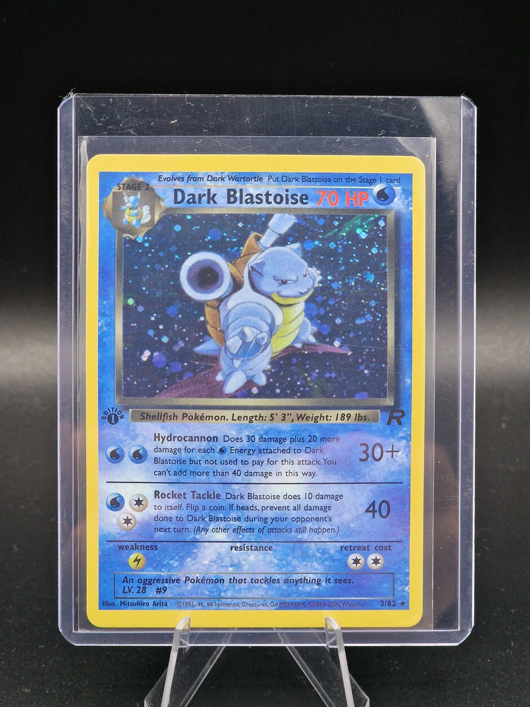 Dark Blastoise 3/82 Team Rocket Custom Proxy High Quality Pokémon Card ...