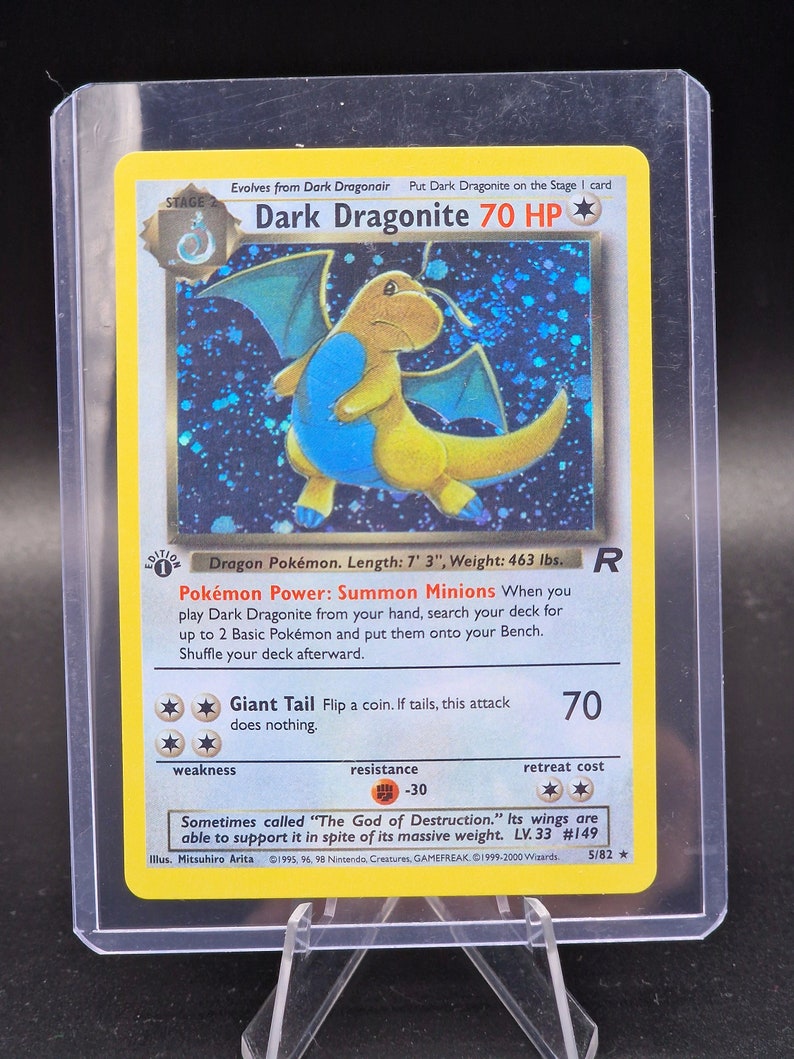 Dark Dragonite 5/82 Team Rocket Custom Proxy High Quality Pokémon Card - Etsy