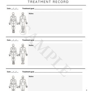 Massage Therapy Client Treatment Record - Etsy
