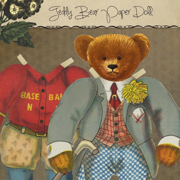 Teddy Bear Paper Dolls - Etsy