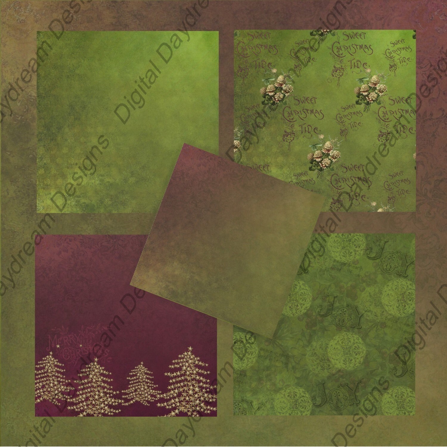 Digital Download Printable Scrapbooking Paper Pack Christmas Sweet ...