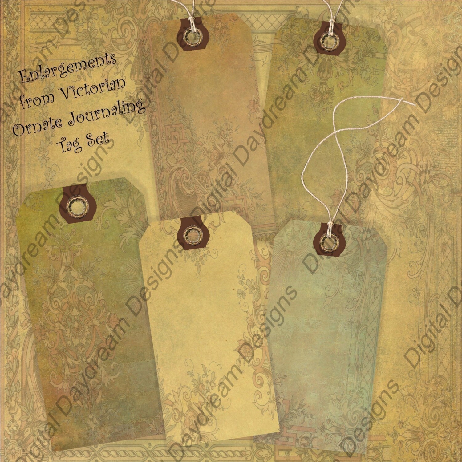 Printable Victorian Ornate Blank Gift Tags Journal Tags Digital ...