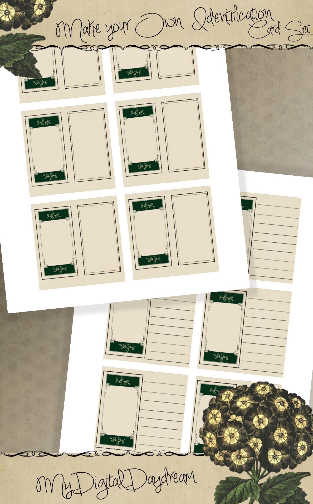 Printable Design Your Own Identification Cards for Nature Journals Art ...