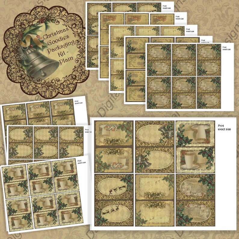 Instant Download DIY Christmas Digital Printable Labels or Bag Toppers ...