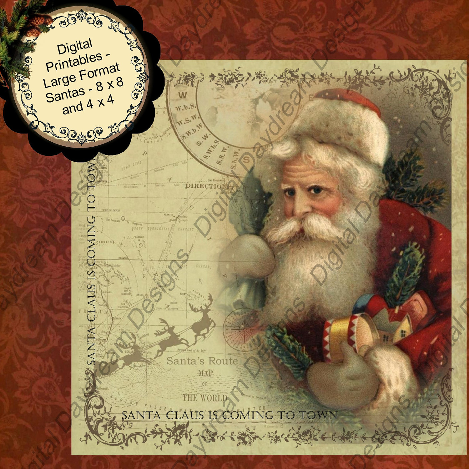 INSTANT Digital Download Printable Christmas 8 X 8 4 X 4 Collage Sheets ...