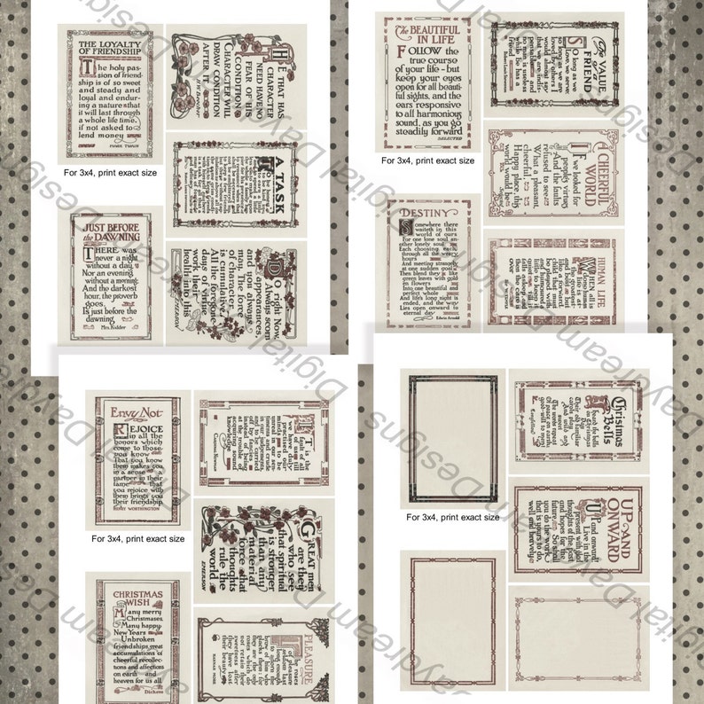 Instant Download Printable Project Life Size Journal Quotes Quote Cards ...