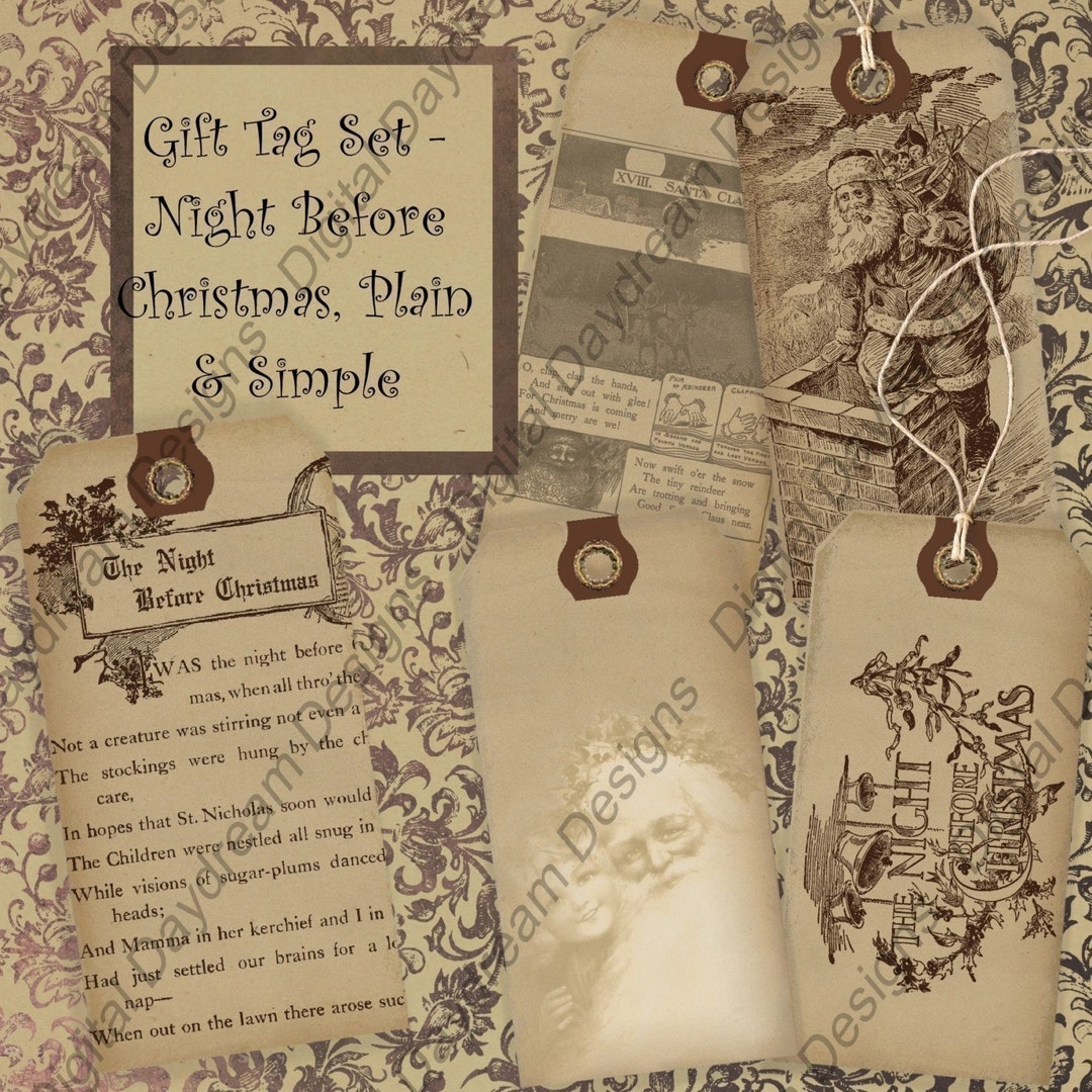 Instant Download Printable Gift Tag Kit - the Night Before Christmas ...
