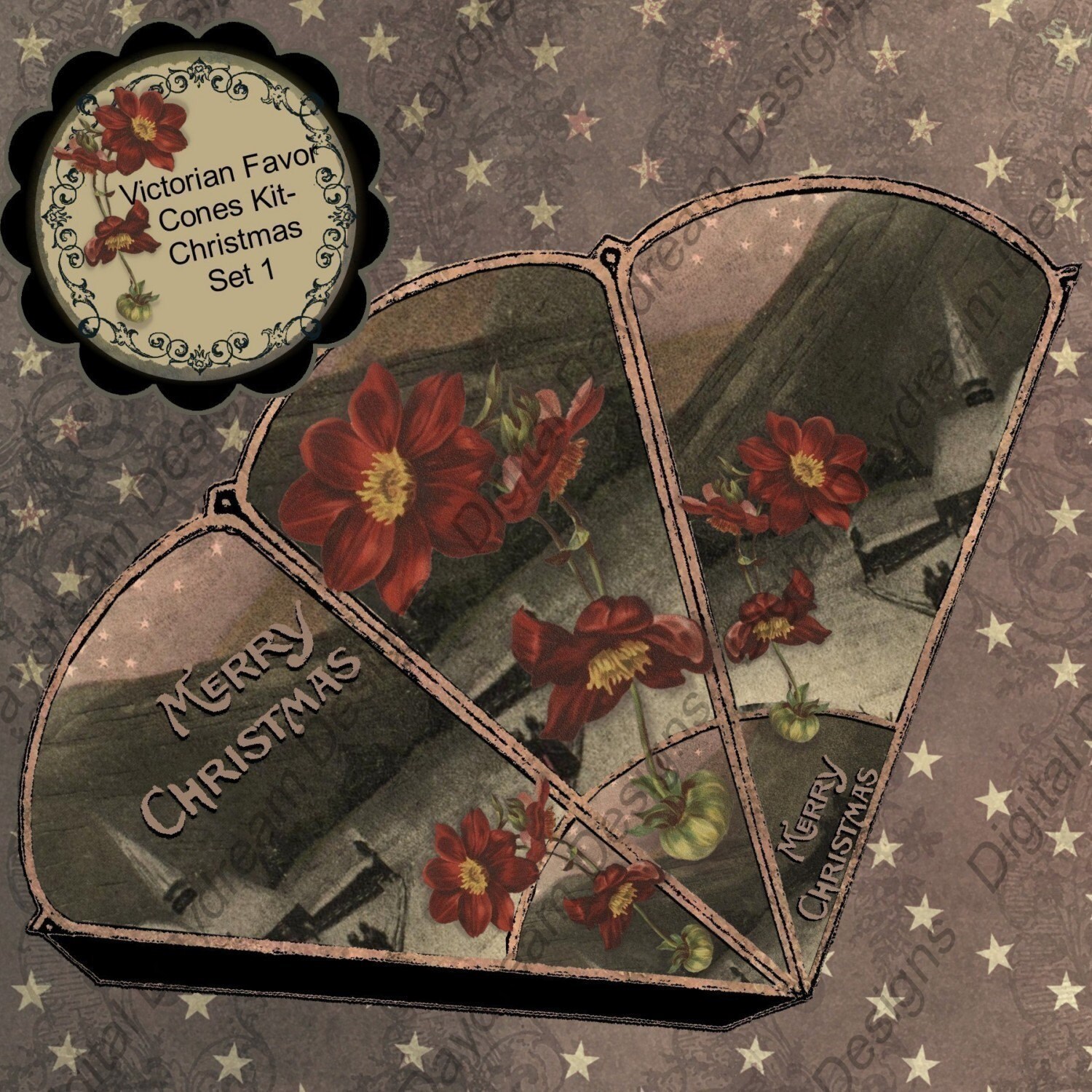 DIY Instant Download Digital Printable Christmas Victorian | Etsy