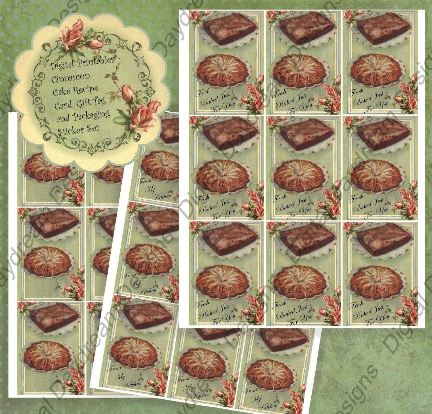 Instant Download Digital Printable Sticker Label Recipe Card - Etsy