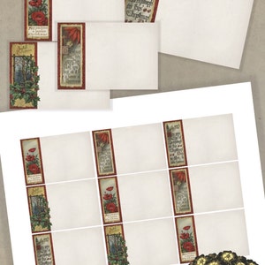 4x6 Holiday Printable Vintage Christmas Greetings Note Card Gift Tag ...