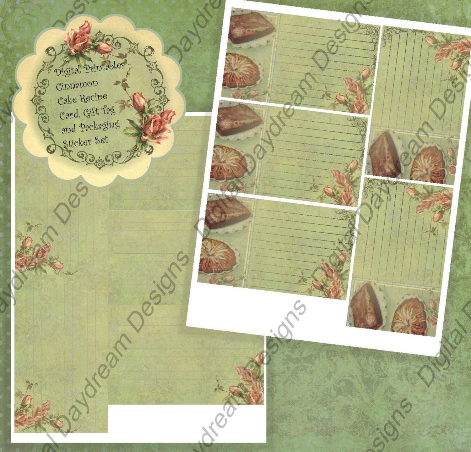 Instant Download Digital Printable Sticker Label Recipe Card - Etsy