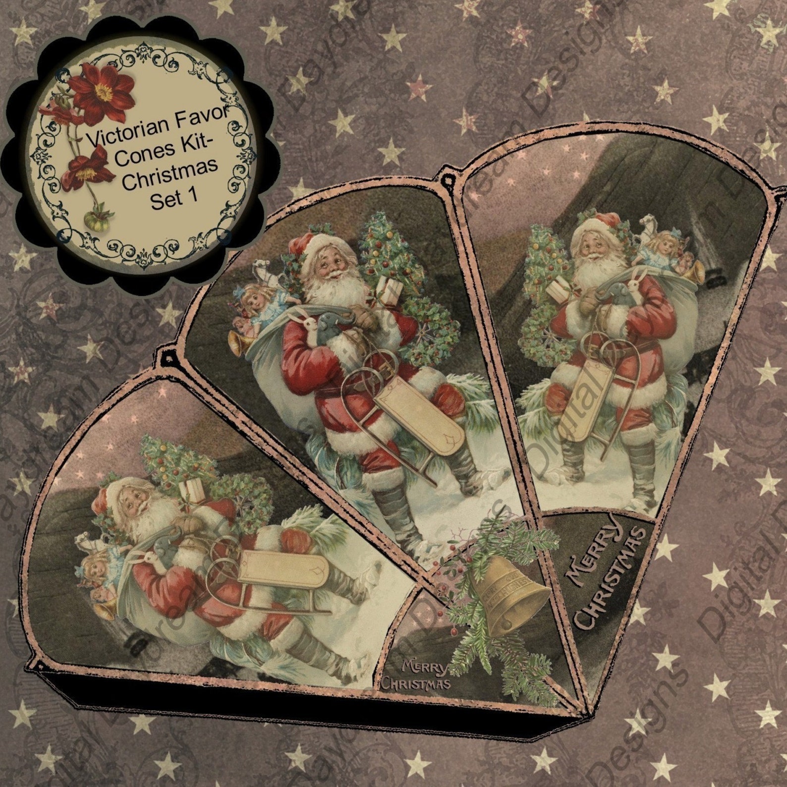 DIY Instant Download Digital Printable Christmas Victorian | Etsy