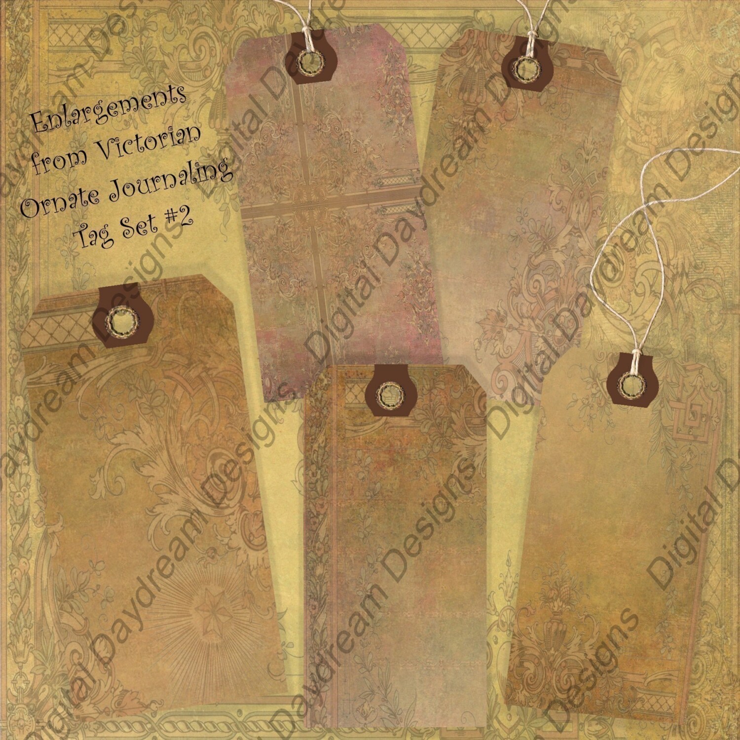 Printable Victorian Ornate Blank Gift Tags Digital Collage Sheet Gift ...