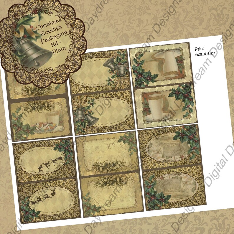 Instant Download DIY Christmas Digital Printable Labels or Bag Toppers ...