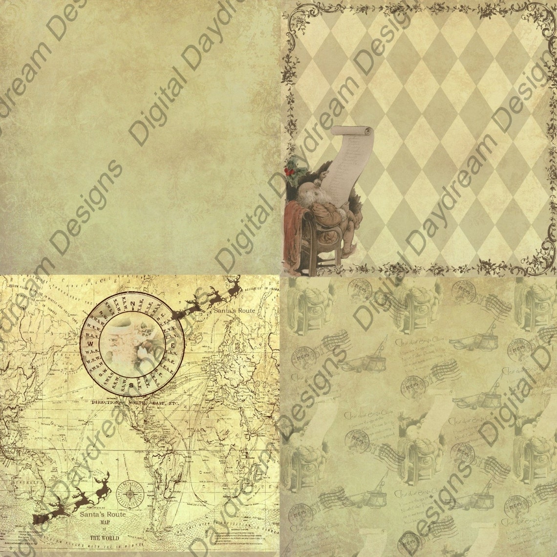 Instant Download Digital Printable Christmas Scrapbooking Paper ...