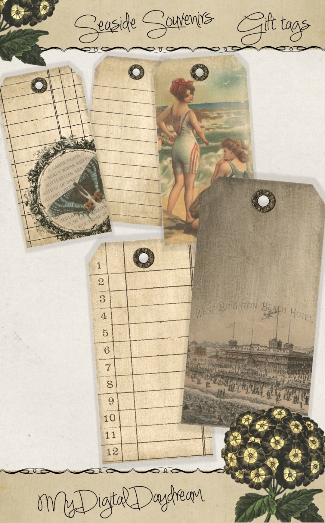 Printable Plain Gift Tags Journal Tags Digital Scrapbook - Etsy
